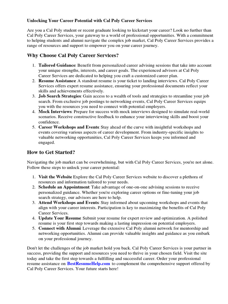 Cal Poly Career Services Resume | PDF | Accounting | Résumé