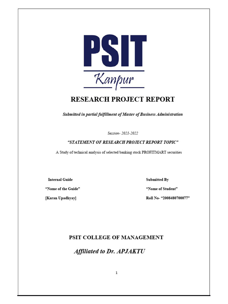 4th Sem Report | PDF | Technical Analysis | Stocks