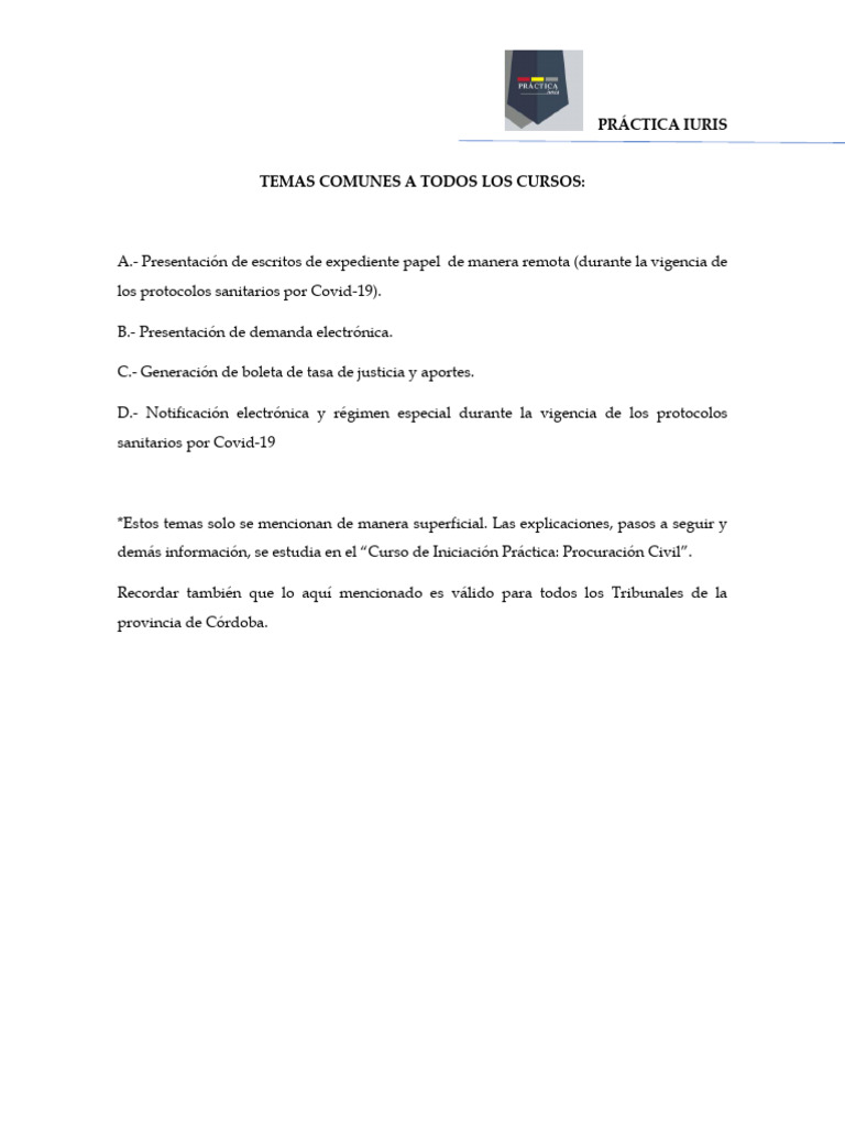 Temas Comunes A Todos Los Cursos | PDF