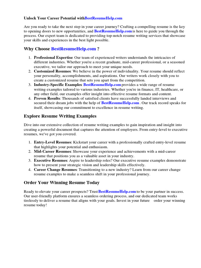 Resume Writing Examples | PDF | Résumé