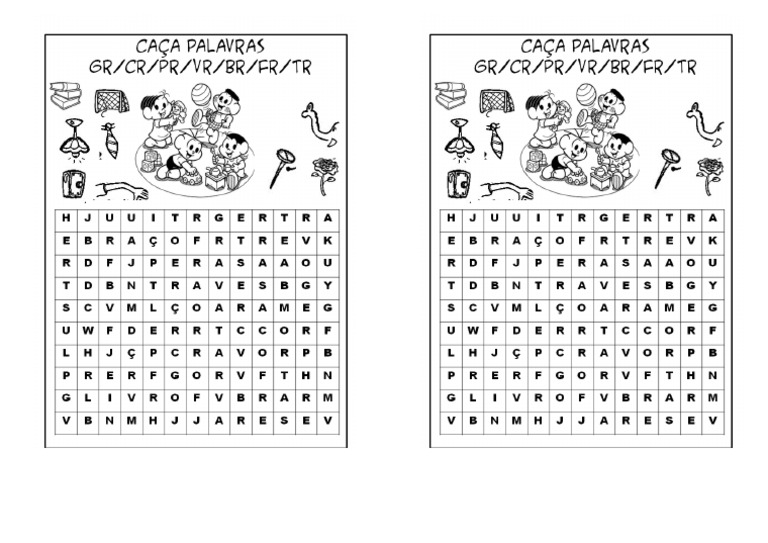 Caça Palavras CR VR ALFABETIZAÇÃO | PDF