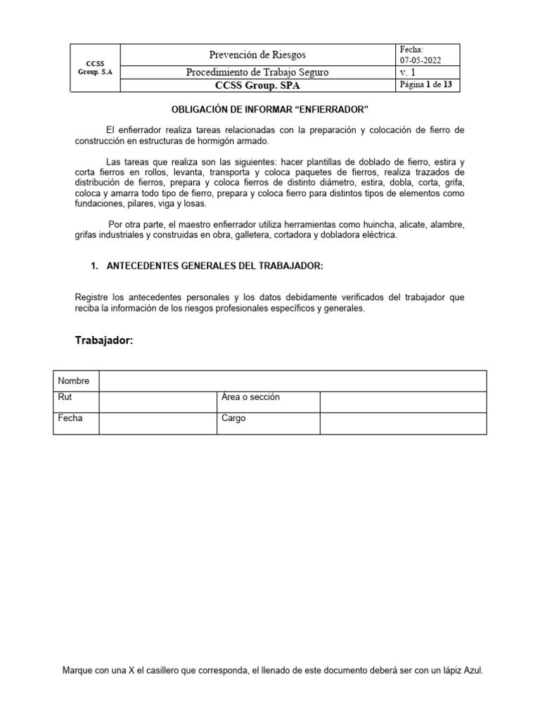 Das-Sgsso-E6 - 10 Enfierrador | PDF | Dióxido de carbono | Seguridad y salud ocupacional
