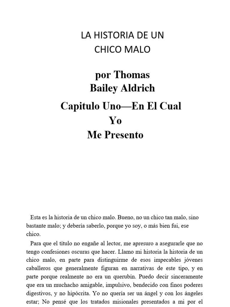 La historia de un chico malo: Tom Bailey | PDF
