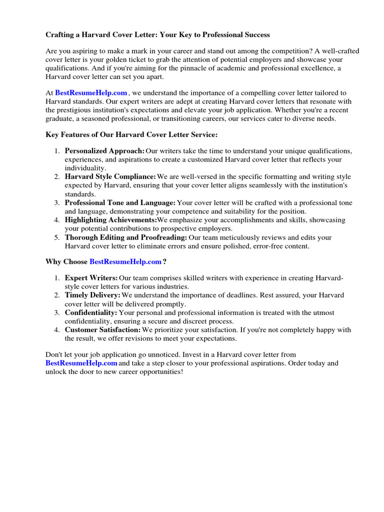 Harvard Cover Letter Examples | PDF | Experience | Mathematics
