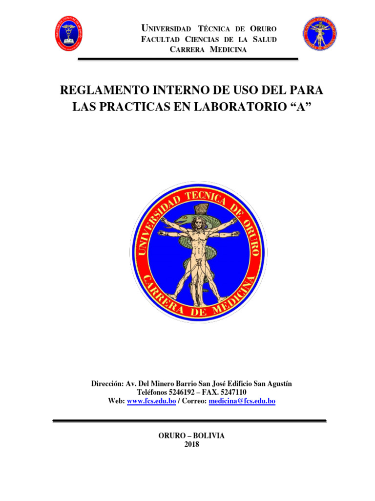 01 Reglamento Interno de Uso Del para Las Practicas en Laboratorio A | PDF | Laboratorios | Medicina