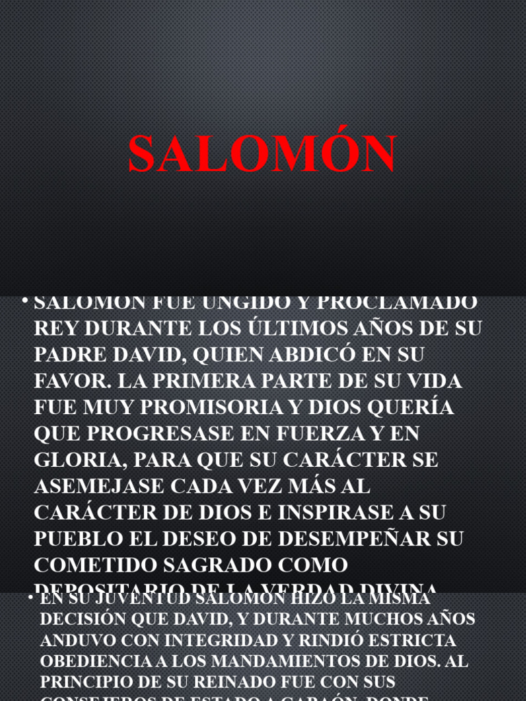 Salomón | Descargar gratis PDF | Libros de reyes | Solomons