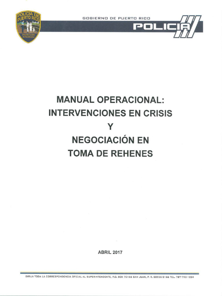 Manual Operacional Intervenciones en Crisis y Negociación en Toma de ...