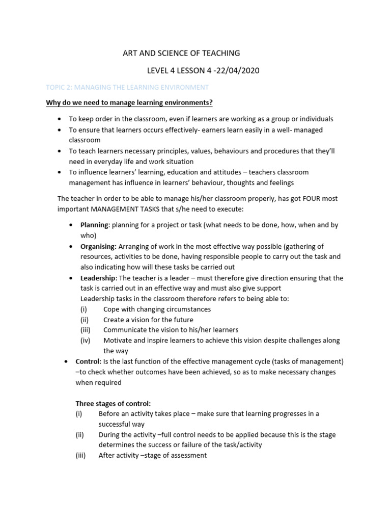 Art Science Teaching L4 Topic2 Lesson4 | PDF | Learning | Leadership