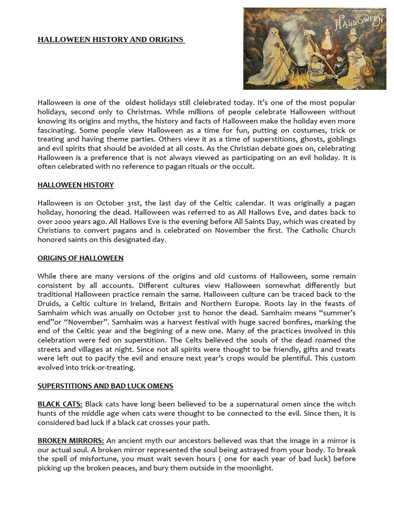 Halloween: Origins & Superstitions | PDF | Halloween | Folklore