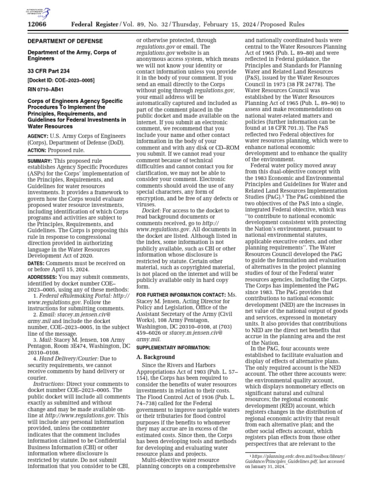 Federal Register / Vol. 89, No. 32 / Thursday, February 15, 2024 / Proposed Rules | PDF | Water ...
