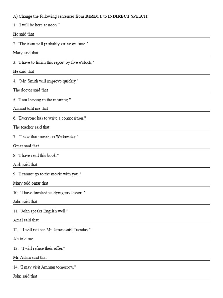 Indirect Speech Conversion Guide | PDF