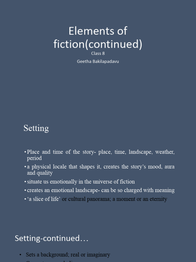 Elements of Fiction: Setting, Symbols, and Style | PDF | The Metamorphosis