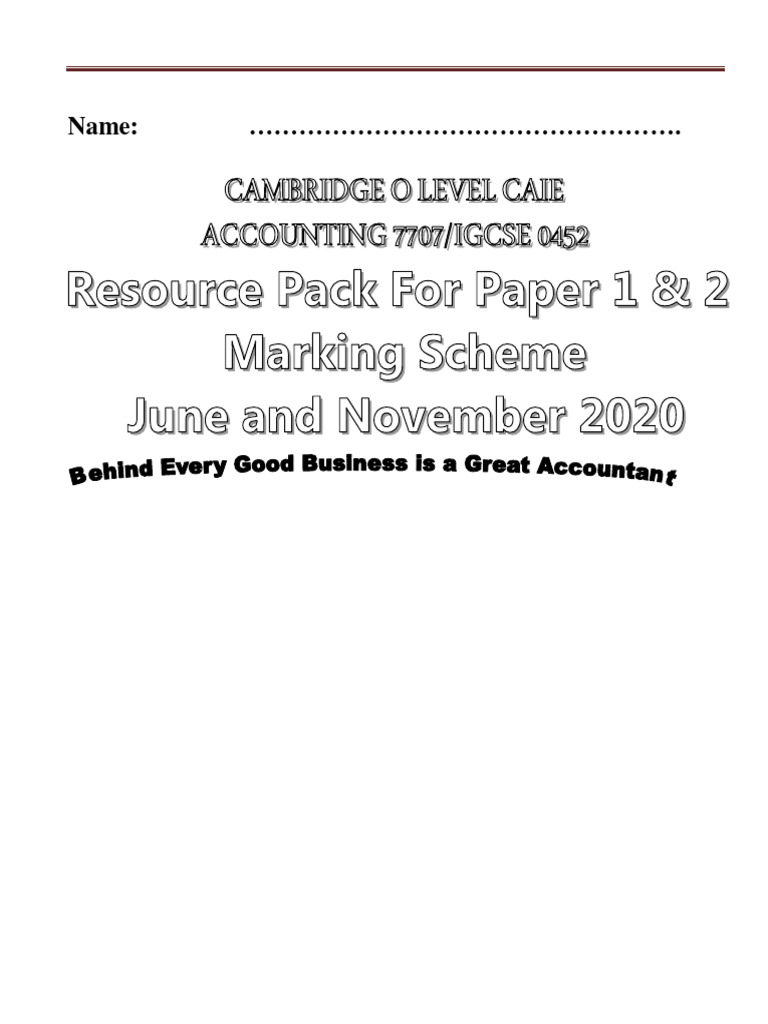 OL Accounting P2 MS | PDF | Debits And Credits | Bookkeeping
