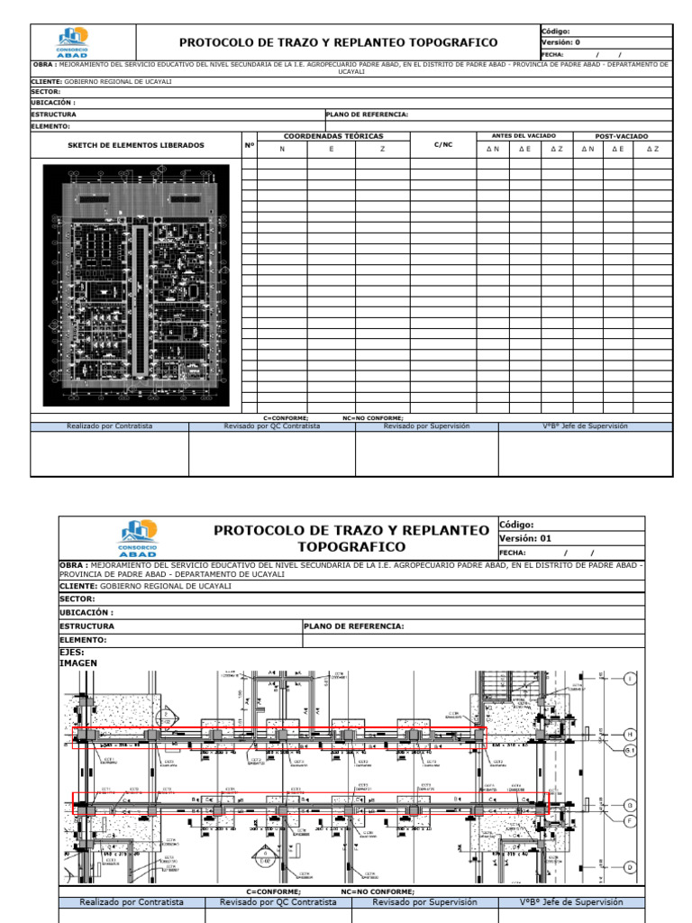 Protocolo Trazo y Replanteo Topografico | PDF