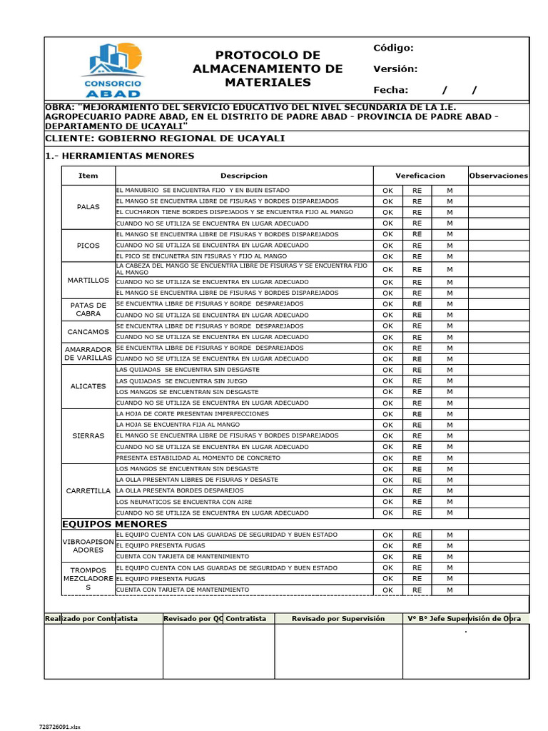 Protocolo de Almacenamiento de Materiales | PDF