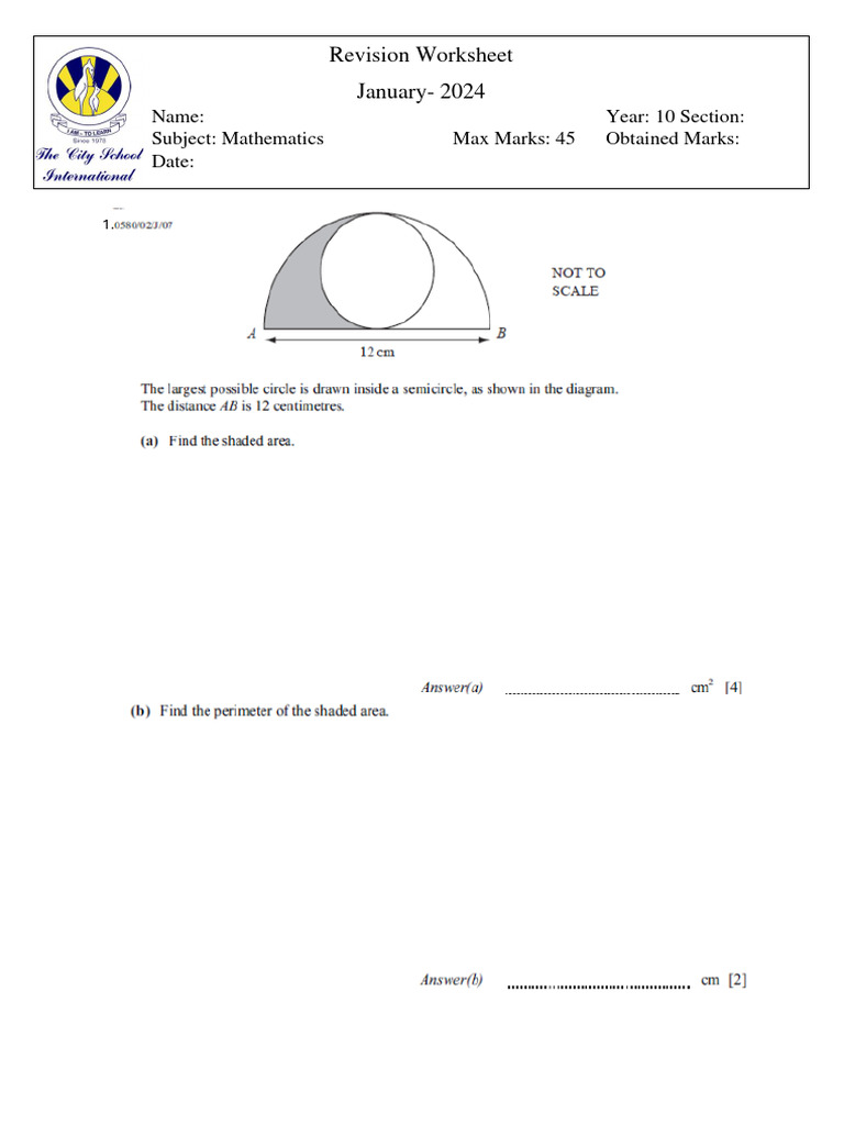Yr 10 Mensuration Practice Question | PDF | Business