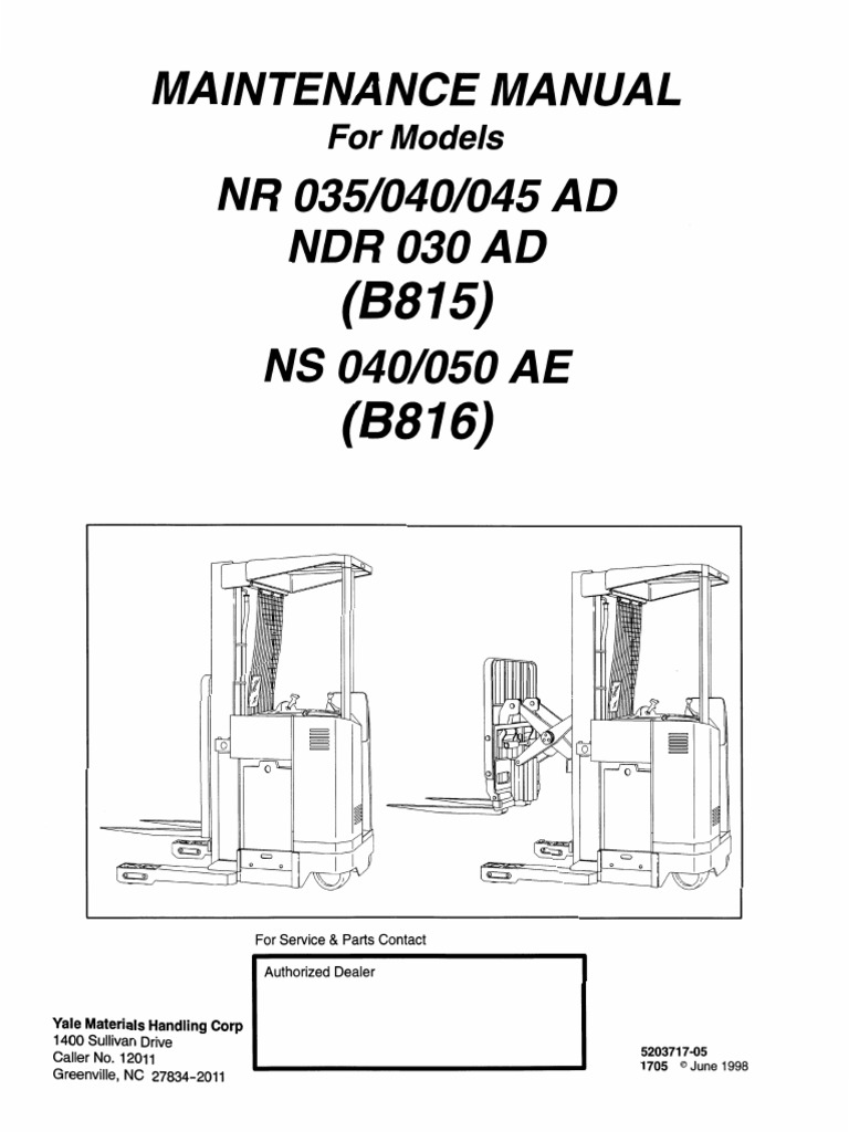 Yale SM NR035 040 045AD - NDR030 ADB815 - NS040 050 AEB816 | PDF ...
