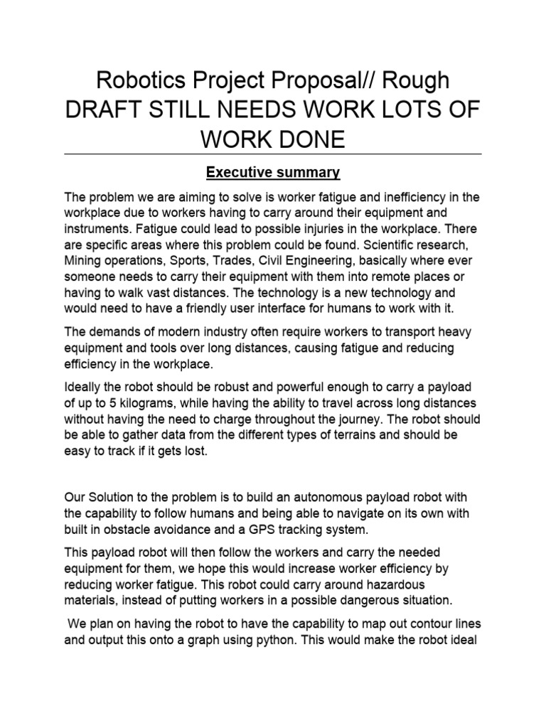 Robotics Project Proposal | PDF | Robot | Robotics