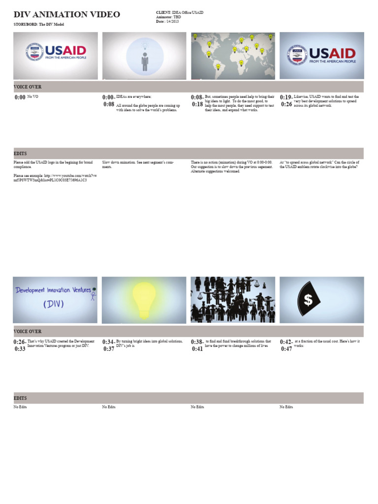 Div Animation Storyboard | PDF