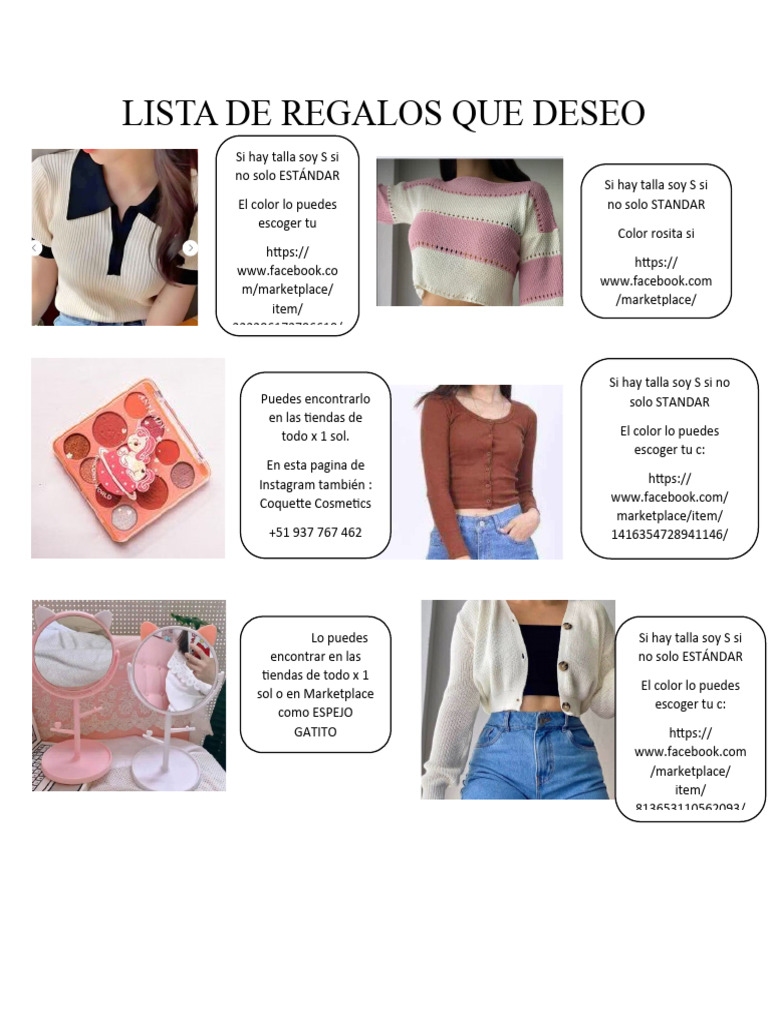Lista de Regalos Que Deseo | PDF