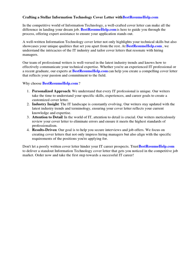Information Technology Cover Letter Sample | PDF | Résumé | Http Cookie