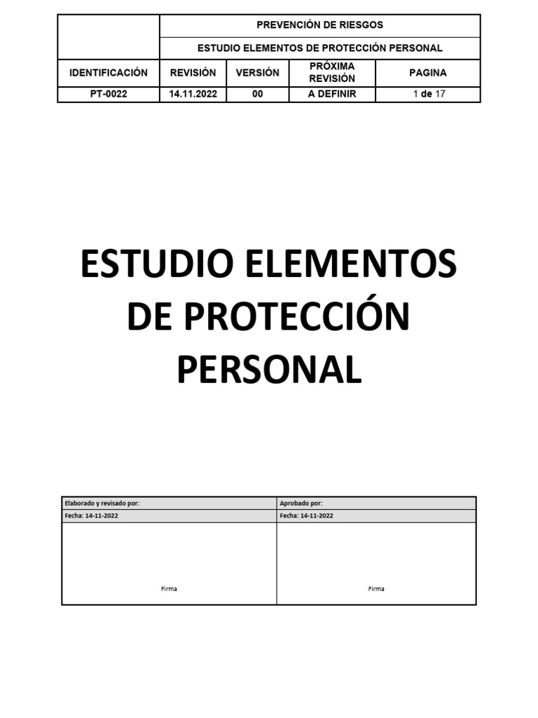 Estudio sobre Elementos de Protección Personal | PDF | Protector solar ...