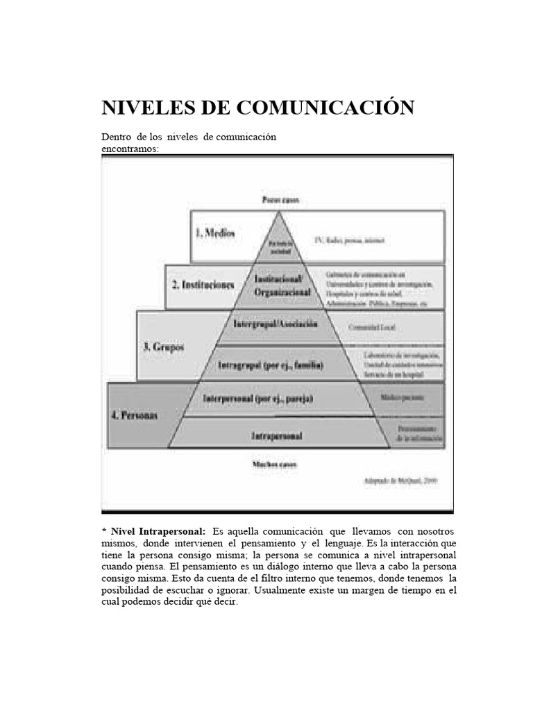 Niveles de Comunicación | PDF | Comunicación | Autoestima