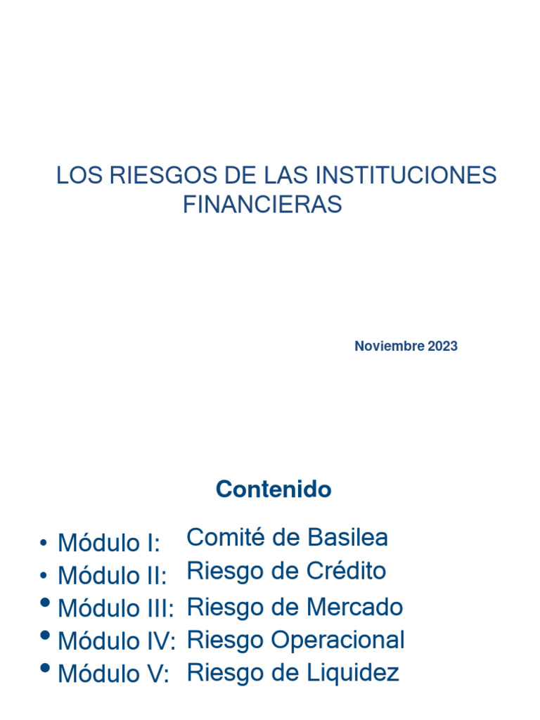 Curso Riesgos Financieros 2023 | PDF | Basilea Ii | Basilea Iii