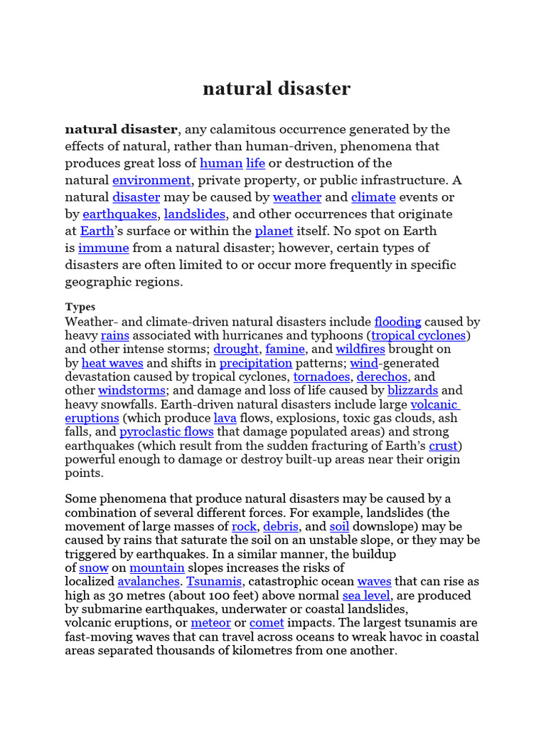 Natural Disaster | PDF | Natural Disasters | Tropical Cyclones