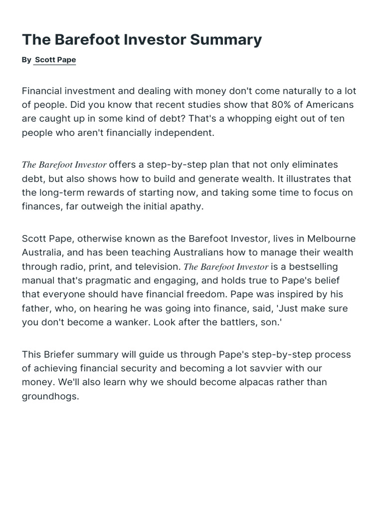 The Barefoot Investor | PDF | Debt | Banks