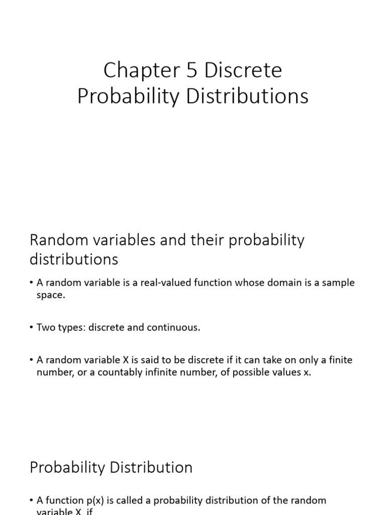 Chapter 5 PDF Lecture Notes | PDF | Probability Distribution | Random ...