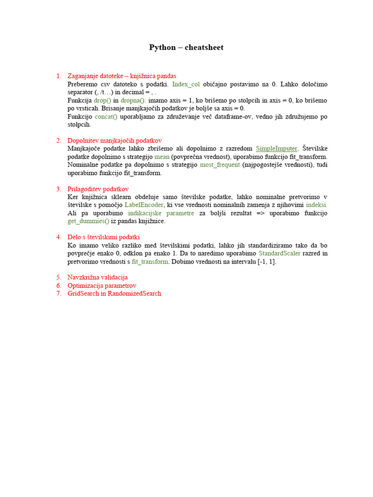 Python Cheatsheet | PDF