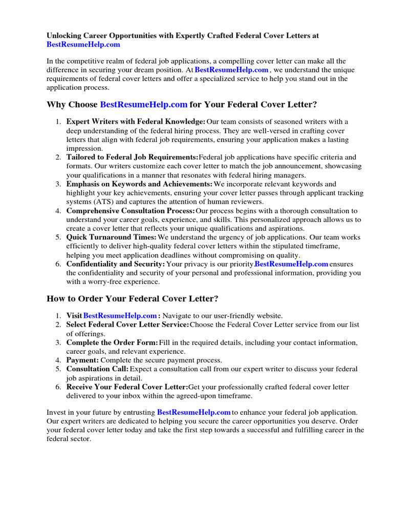 Federal Cover Letter Format | PDF | Résumé | Recruitment