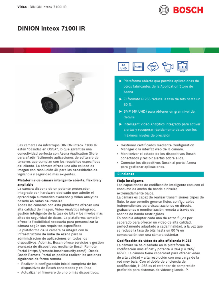 DINION Inteox 7100i Data Sheet esES 88520674955 | PDF | Software de la ...