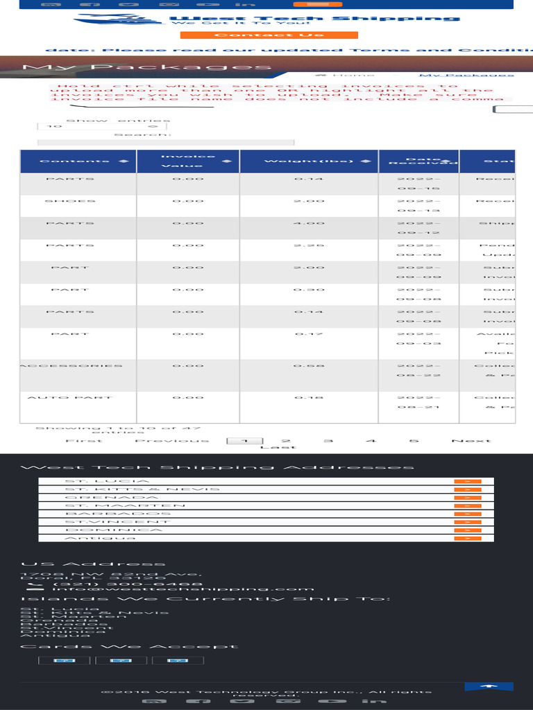 My Packages - West Tech Shipping | PDF
