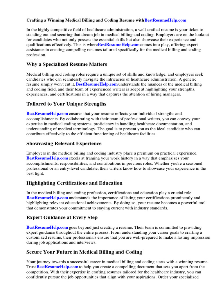 Medical Billing & Coding Resume Guide | PDF | Résumé | Expert
