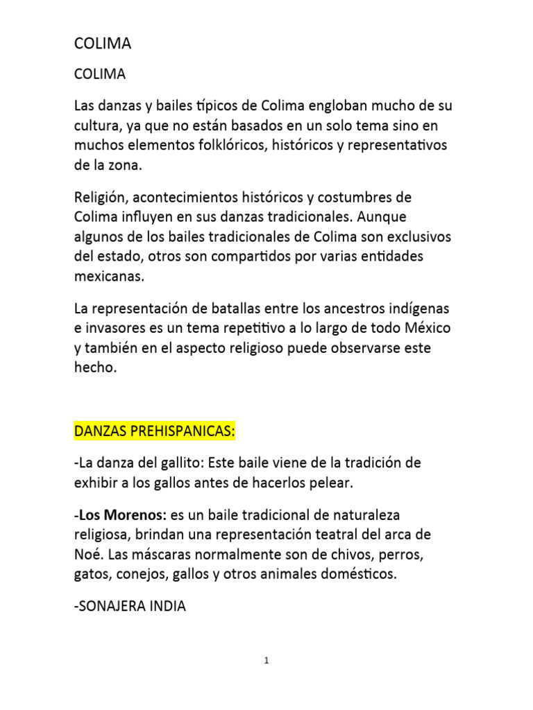 COLIMA | PDF | Bailes | México