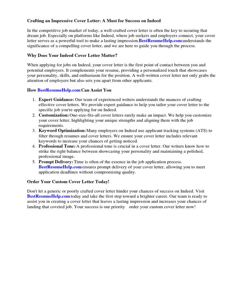 Sample Cover Letter On Indeed | PDF | Résumé