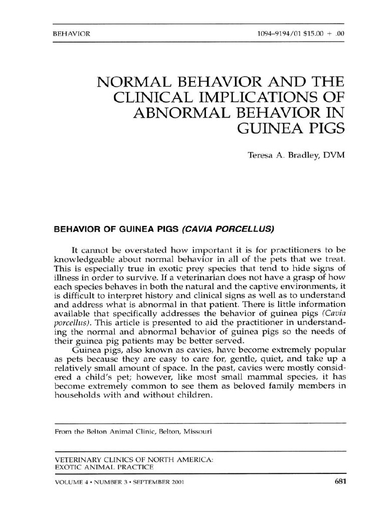 Normal Behavior and The Clinical Implications of Abnormal Behavior in ...