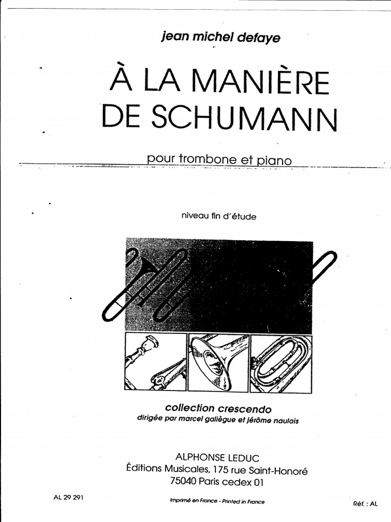 J.M.Defaye - Á La Maniére de Schumann | PDF