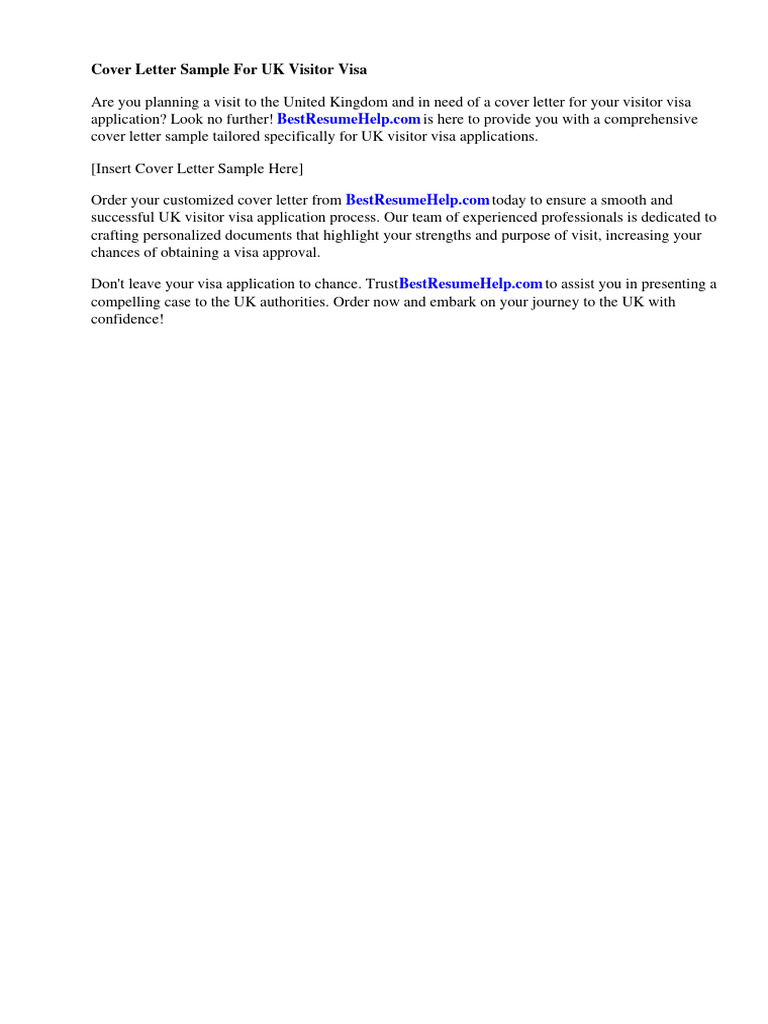 UK Visitor Visa Cover Letter Sample | PDF | Travel Visa | Passport