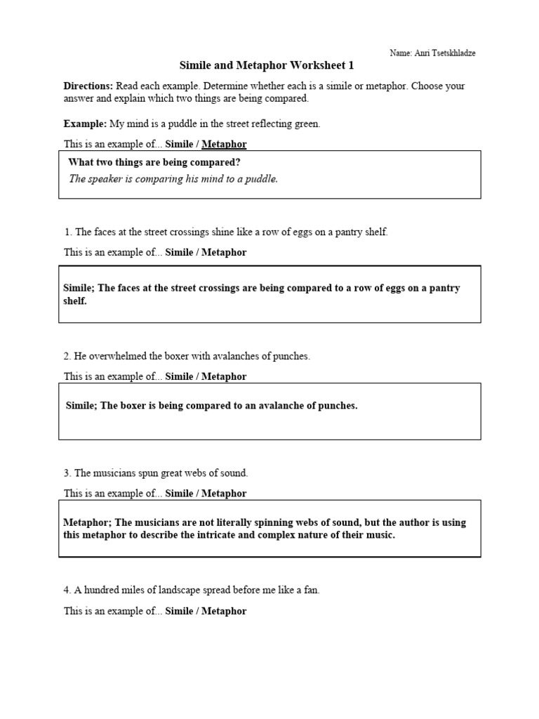 Simile and Metaphor Identification | PDF | Metaphor
