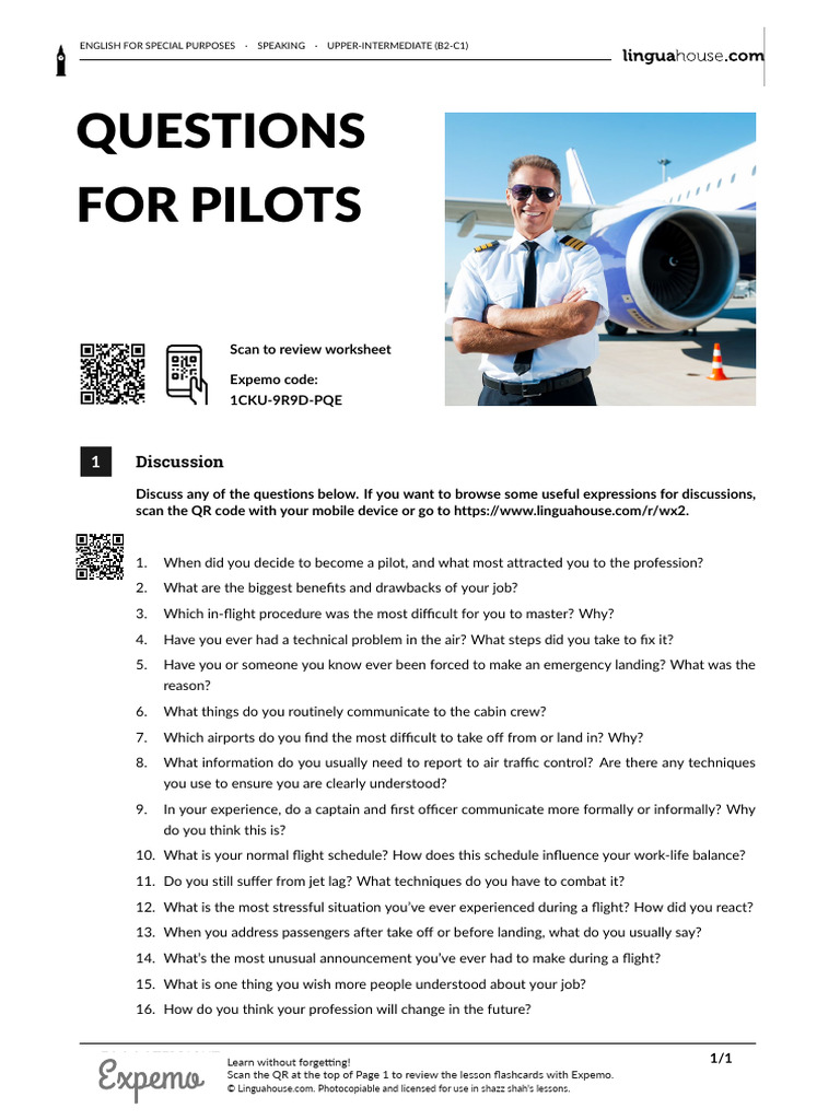 Questions For Pilots British English Teacher | PDF | Cognition | Human Communication
