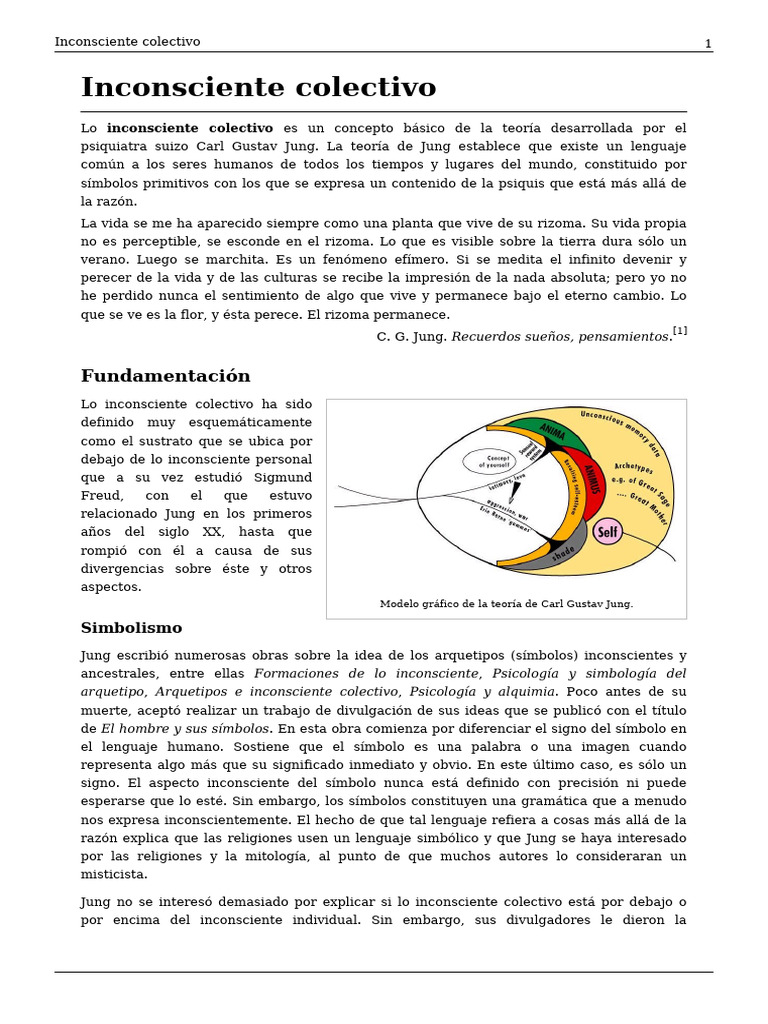 Carl Jung. Arquetipo e Inconciente Colectivo | PDF | Carl Jung | Mente ...