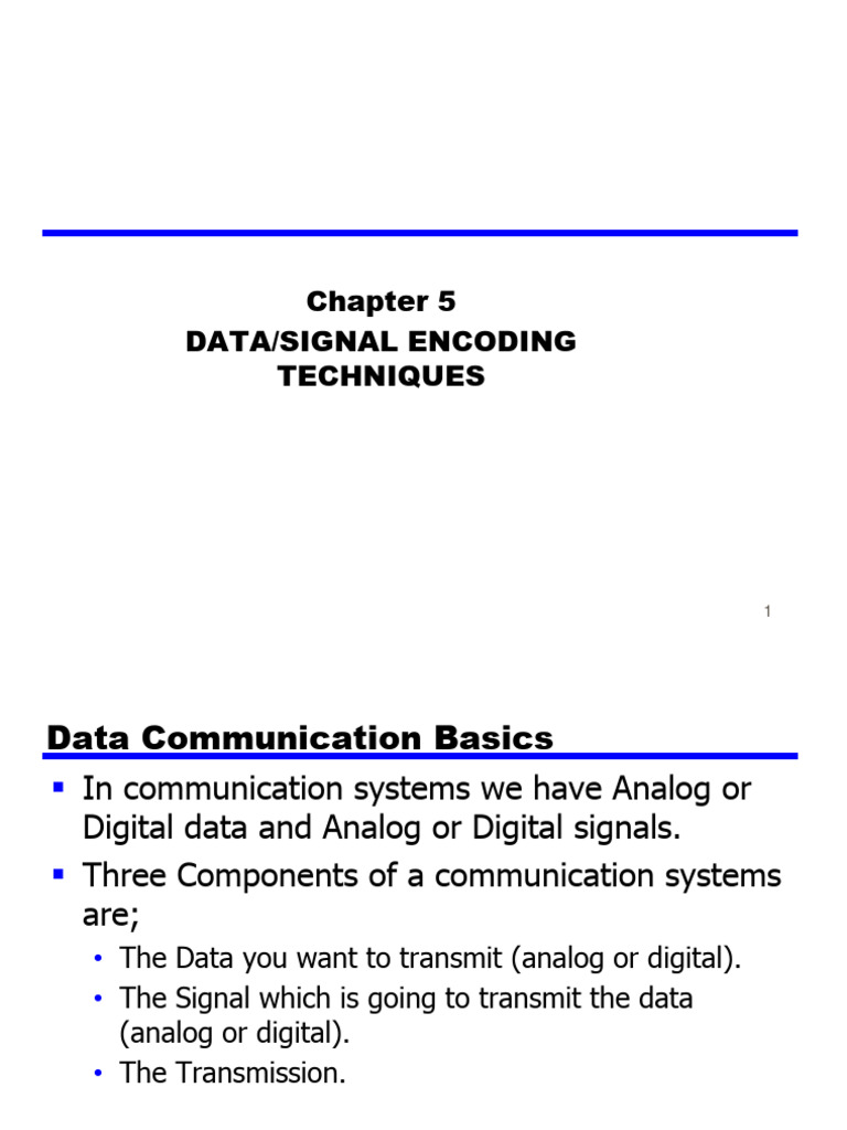 4th - Data-Signal Encoding Techniques-Version2 | PDF | Modulation | Sampling (Signal Processing)