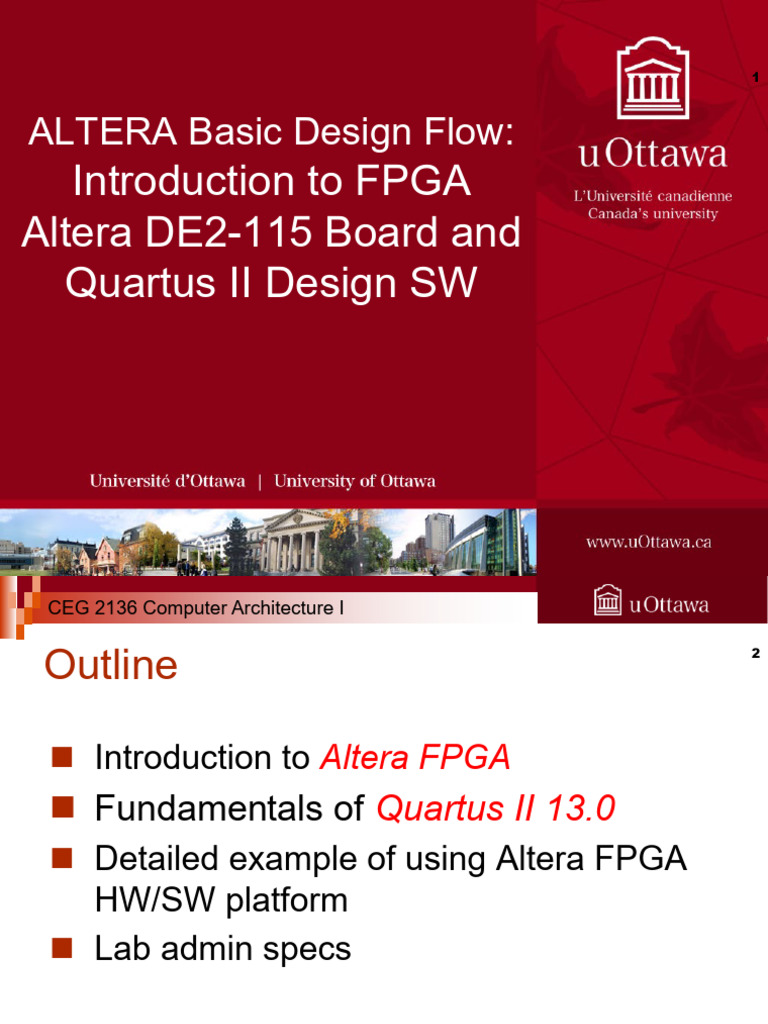 2 - Introduction To Altera DE2-115-2022 | PDF | Field Programmable Gate Array | Vhdl