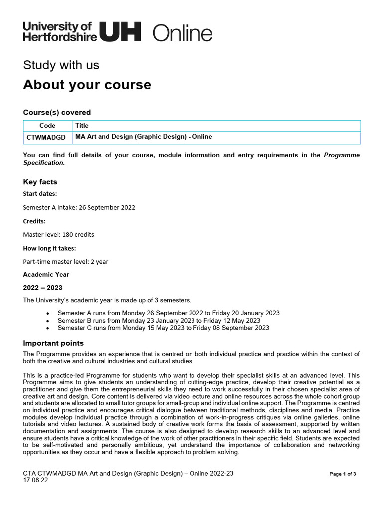Online MA in Graphic Design 2022-23 | PDF | Microsoft Office | Graphic ...