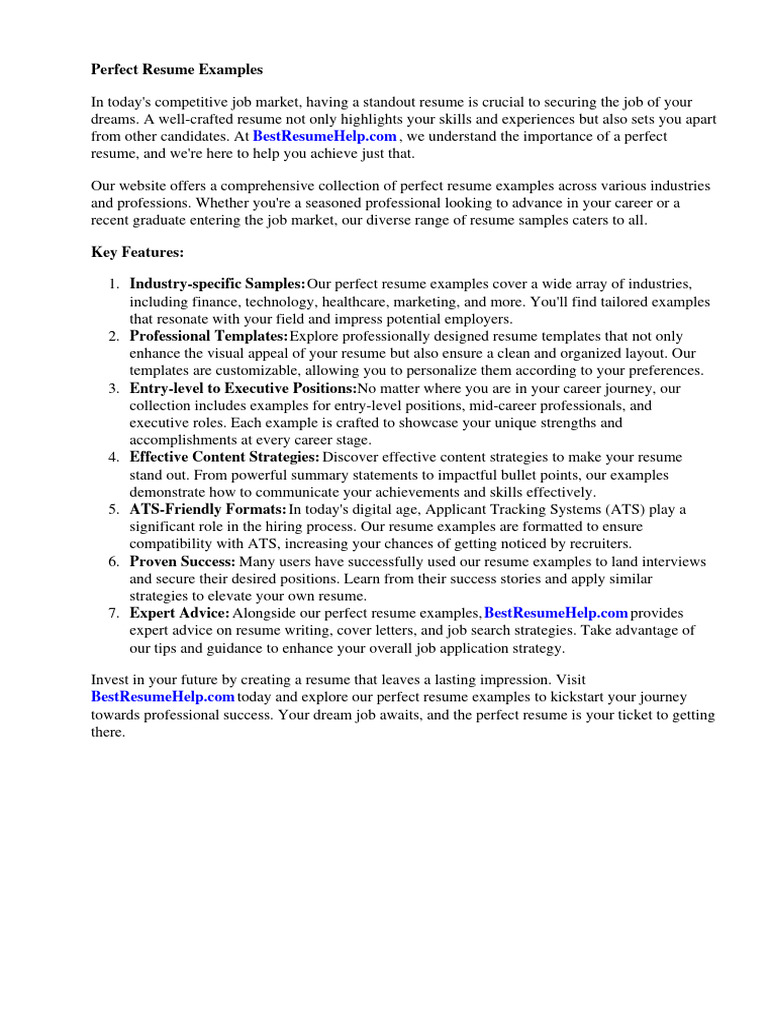 Perfect Resume Examples | PDF | Résumé | Recruitment