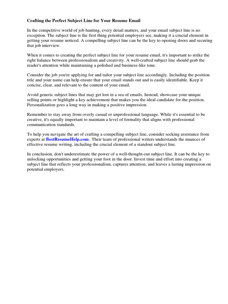 What Is A Subject Line in A Cover Letter | PDF | Résumé | Creative ...