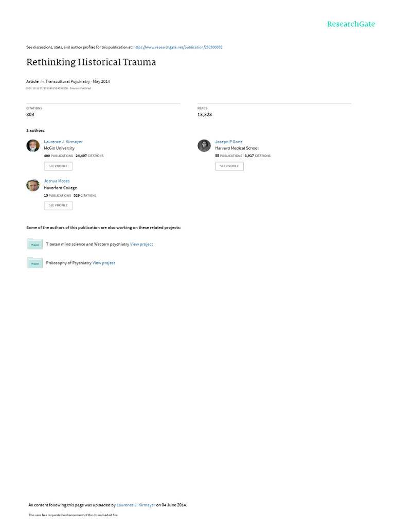 2014 TP HistoricalTrauma | PDF | Indigenous Peoples | Grief